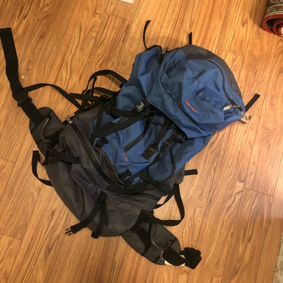 Hi-Tec | Bags | Hitec Tioga 8 Camping Hiking Backpack Blue | Poshmark